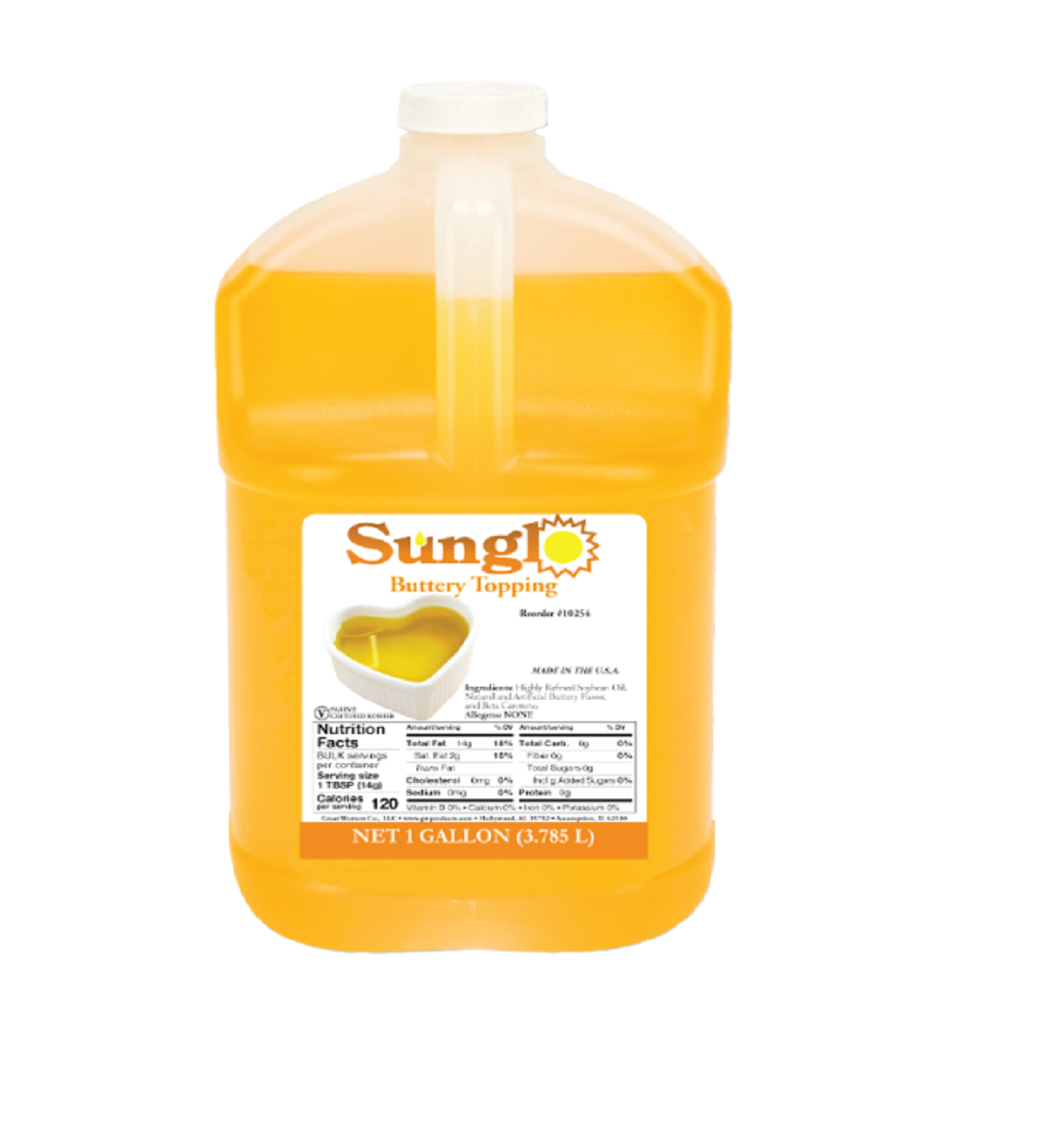 Sunglo Buttery Topping. 1 GAL — The Canada Popcorn Company